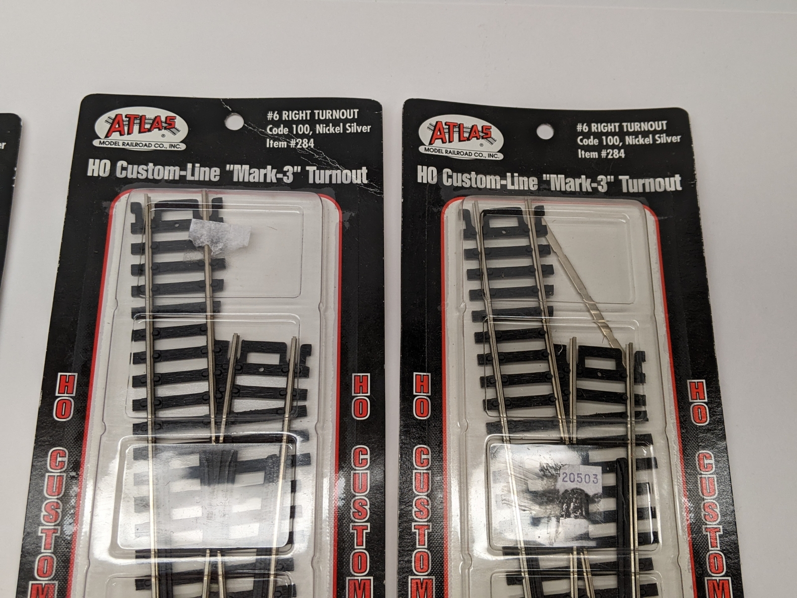 (Lot of 4) Atlas HO Code 100 #6 Custom-Line Turnouts (2x LH, 2x RH ...