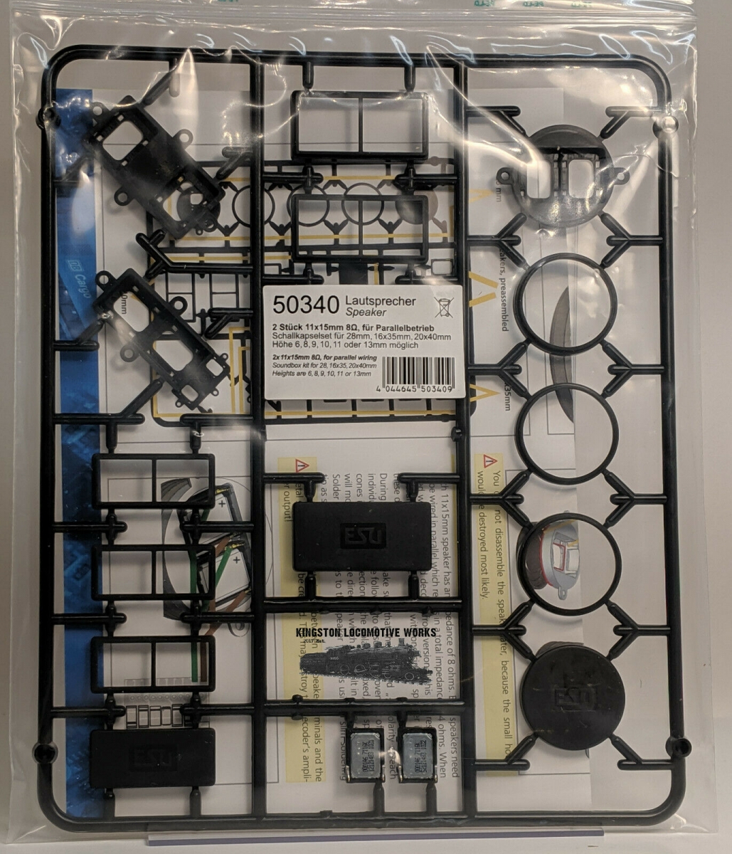 ESU 50340 Dual 11x15mm Sugar Cube 8Ohm Speakers & Modular Sound Capsule ...